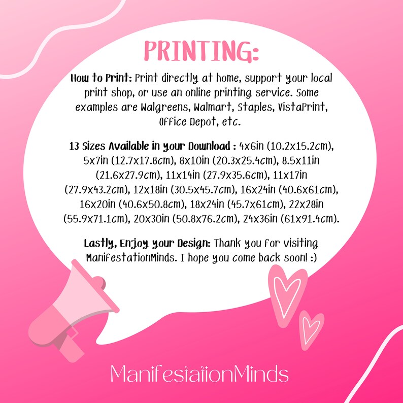 Positive Affirmation Poster Digital Download in 13 Different Sizes ...