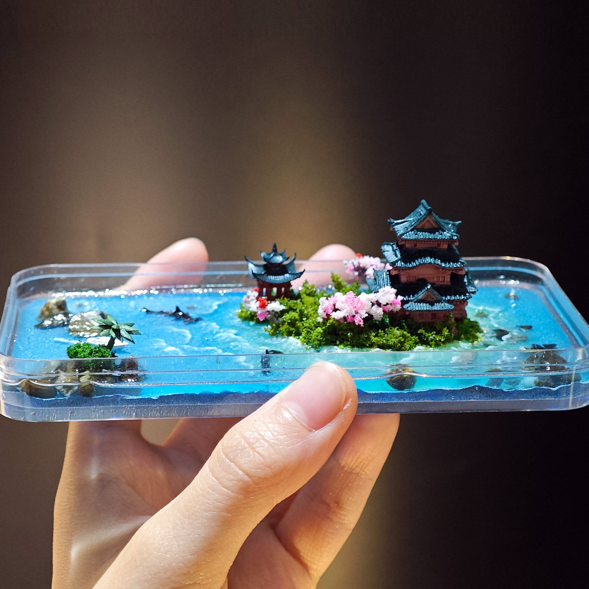 Customized Epoxy Resin Model 3: Ocean-themed Miniature Landscape ...