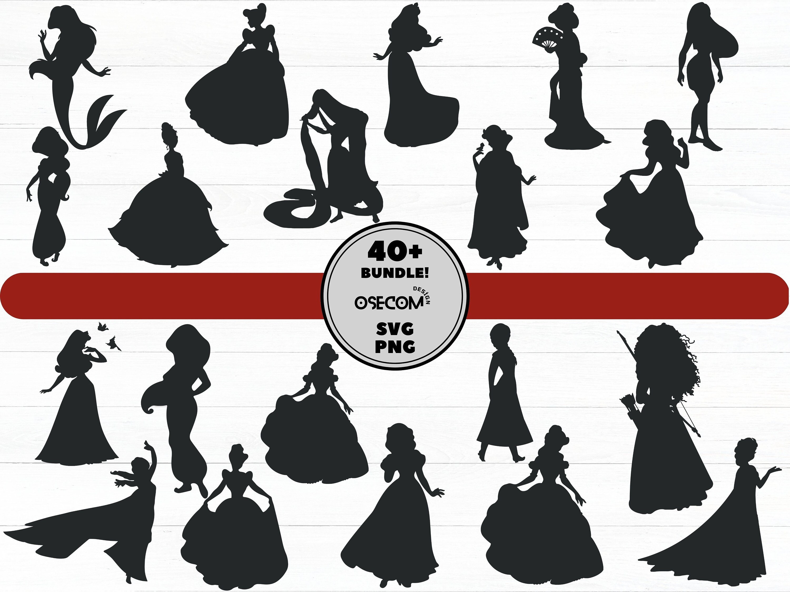 Princess Silhouette Svg Bundleprincess Clipartprincess - Etsy Australia