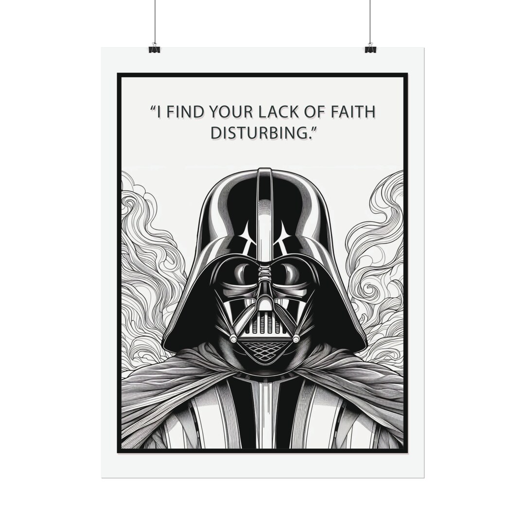 Star Wars-inspired Movie Poster, Darth Vader Retro Line Drawing Wall ...