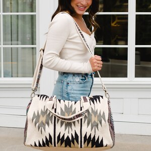 Handmade Boho Aztec Duffel Bag, Weekender Bag, Neutral Bag, Beach Bag ...