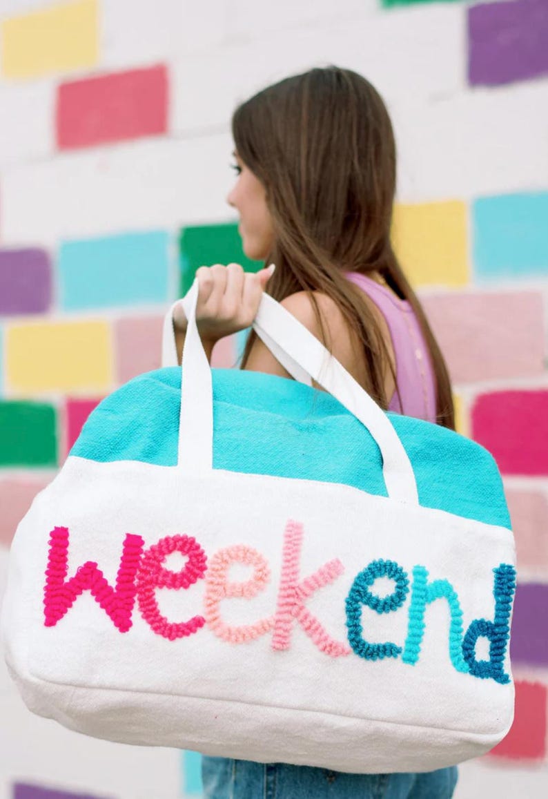 Aqua Duffle Weekender Duffel Bag, Teen GREAT GIFT!!! Travel Bag, Bright ...