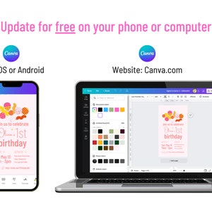 Birthday Invitation Digital Mobile Phone SMS Text Kids Balloon Pink ...