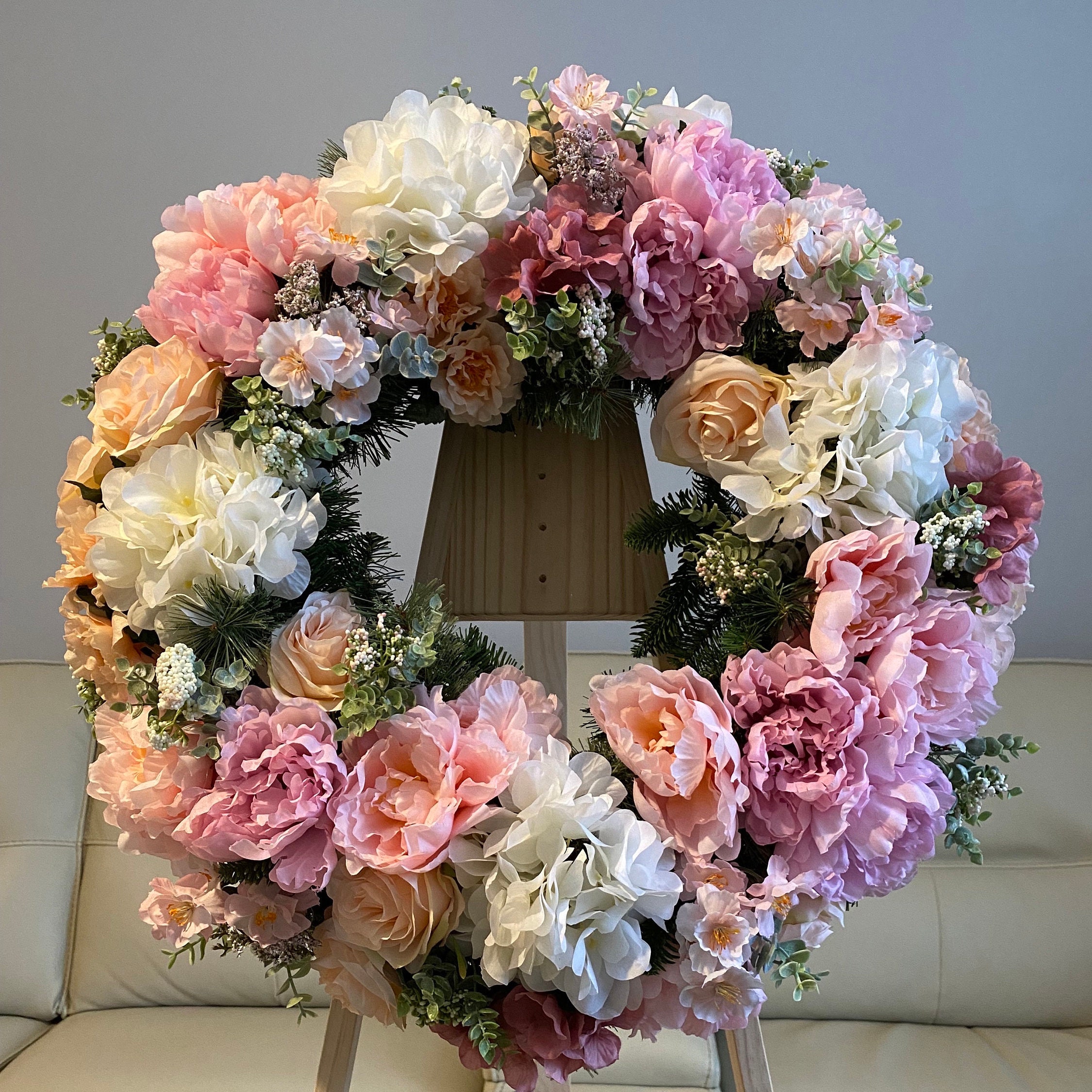Summer Wreath Hydrangea Peony & Rose Wreath Spring Floral - Etsy
