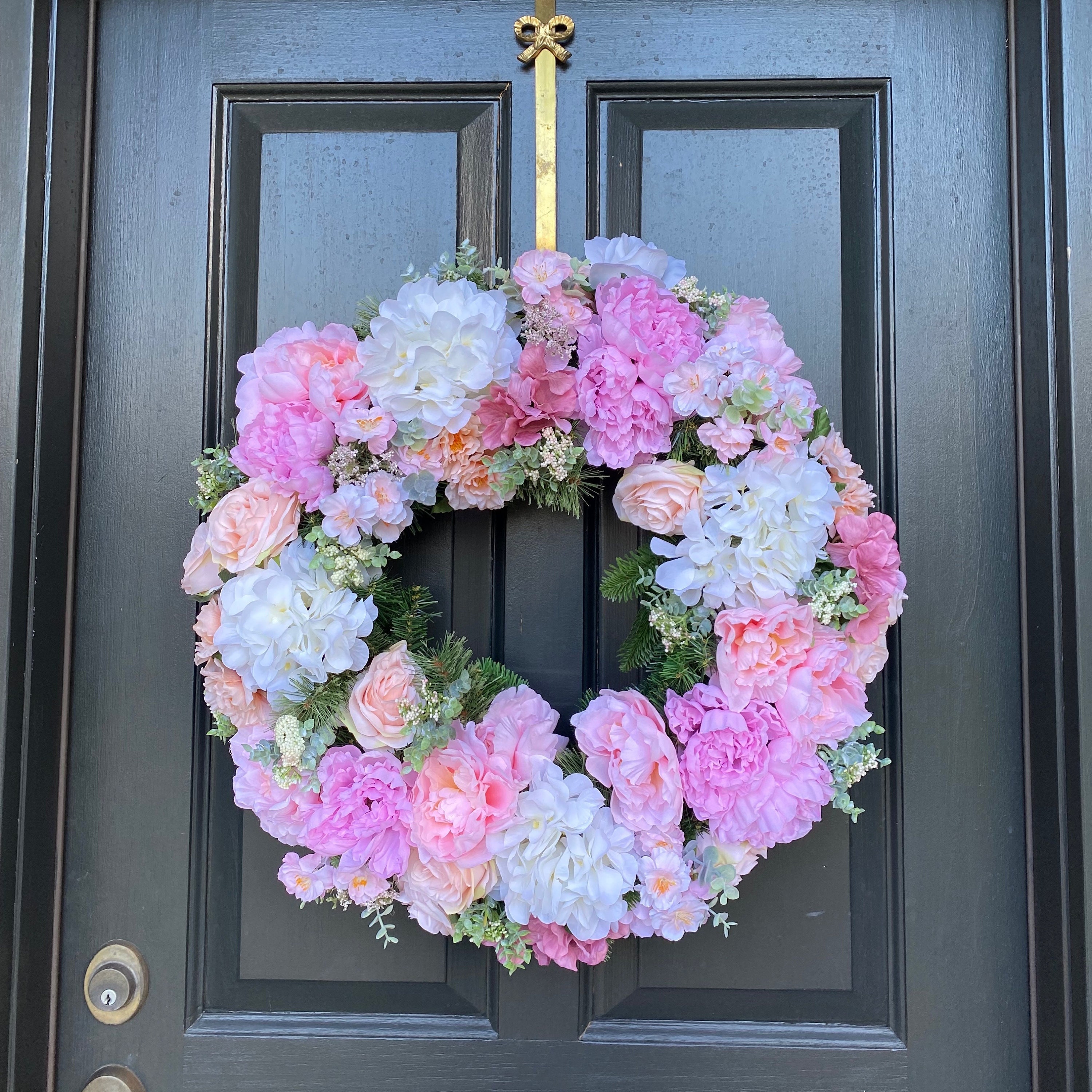 Summer Wreath Hydrangea Peony & Rose Wreath Spring Floral - Etsy