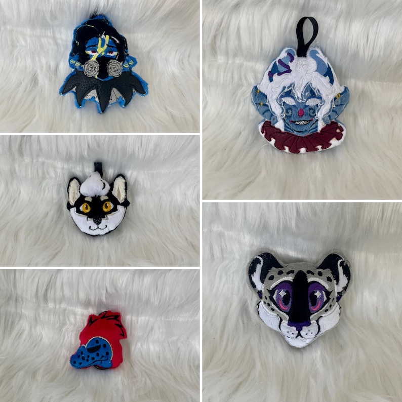 Fursona Plush Keychain Furry Plush Badge Charm Handmade - Etsy
