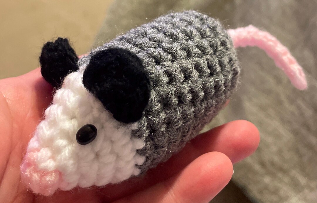 Trash Buddy Opposum Has a Rattle Box on the Inside Handmade Crocheted ...