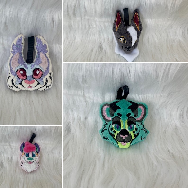 Fursona Plush Keychain Furry Plush Badge Charm Handmade - Etsy