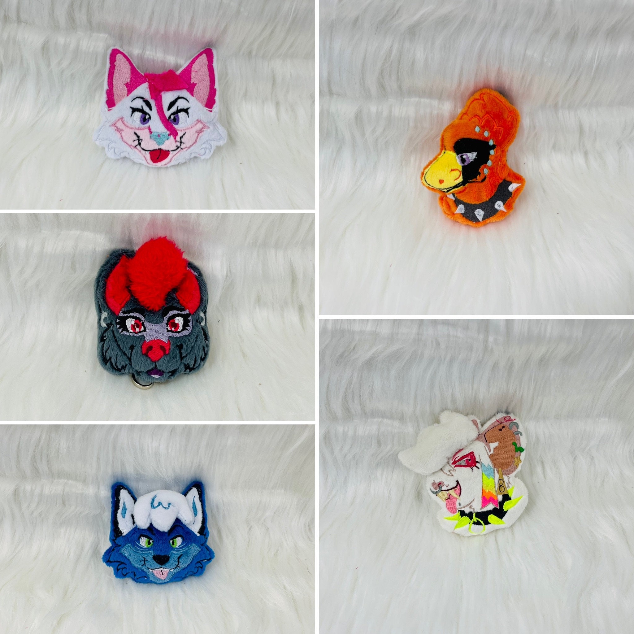 Fursona Plush Keychain Furry Plush Badge Charm Handmade - Etsy