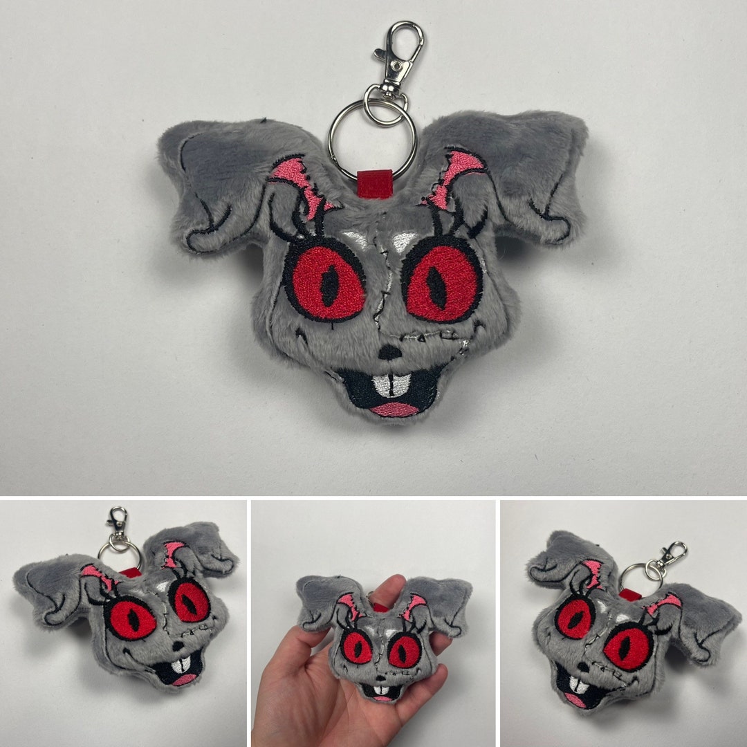 Stitched Evil Bunny Plush Charm, Keychain, Horror, Monsters, Mascot ...