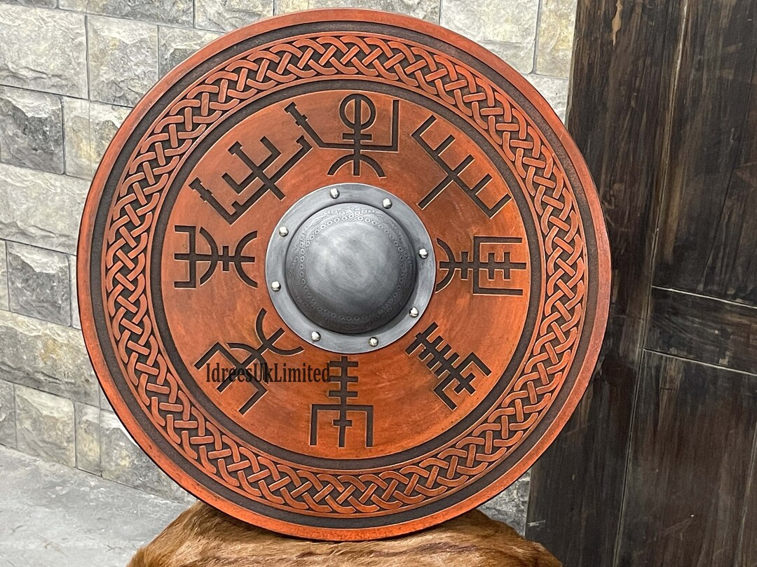 Medieval Viking Shield Valhalla Helm of Awe Viking Shield Battle-ready ...