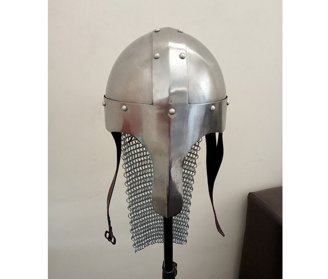 Medieval Gjermundbu Helmet Viking Helmet Chain Mail Knight - Etsy