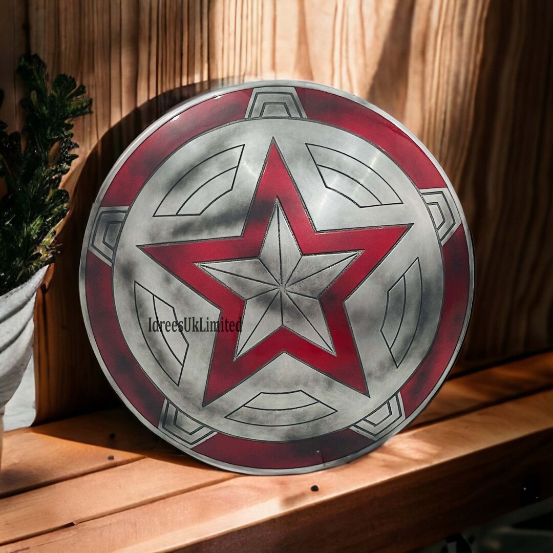 Red Guardian Shield Marvel Cinematic Shield Battle Damage - Etsy