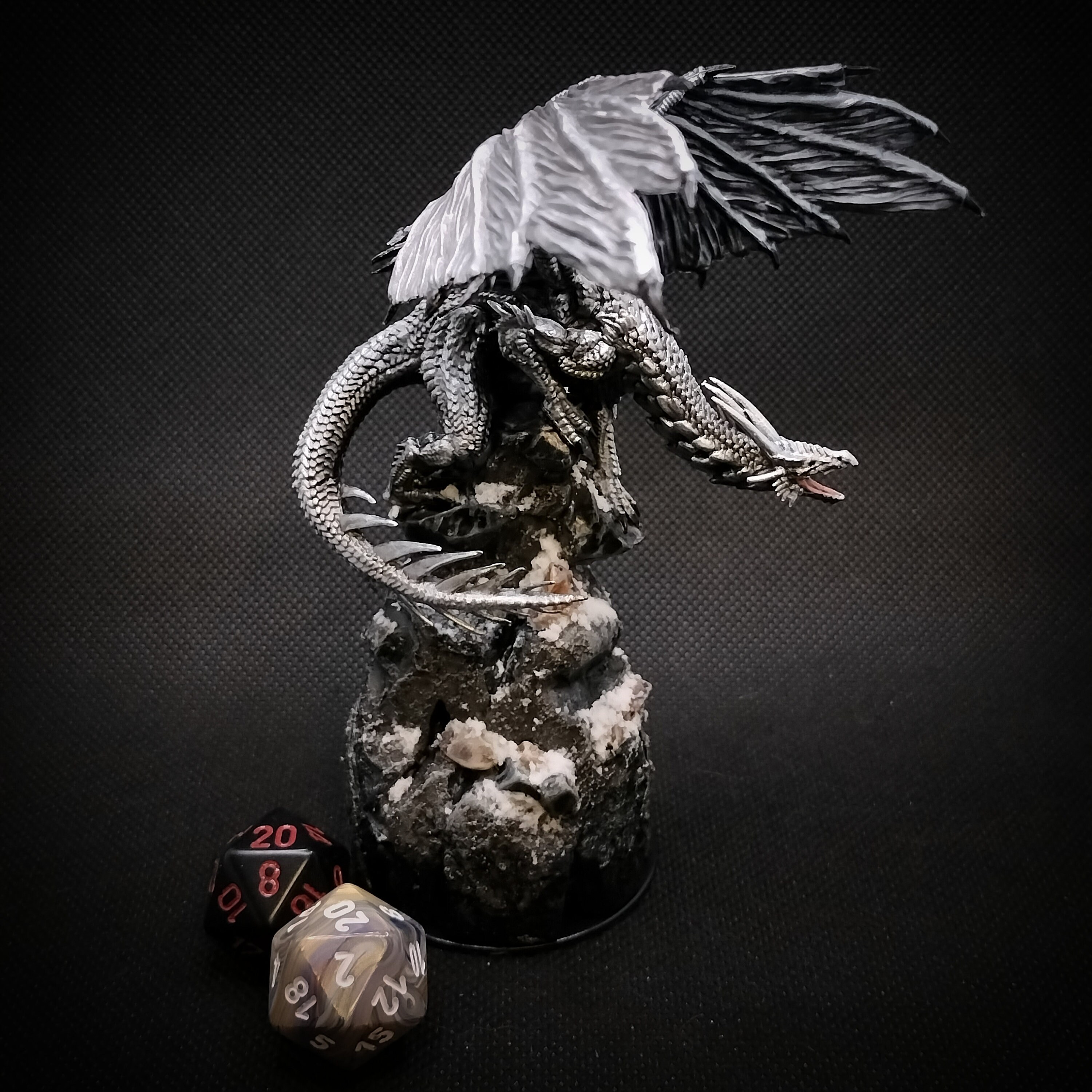 Young Silver Dragon RPG Miniature - Etsy