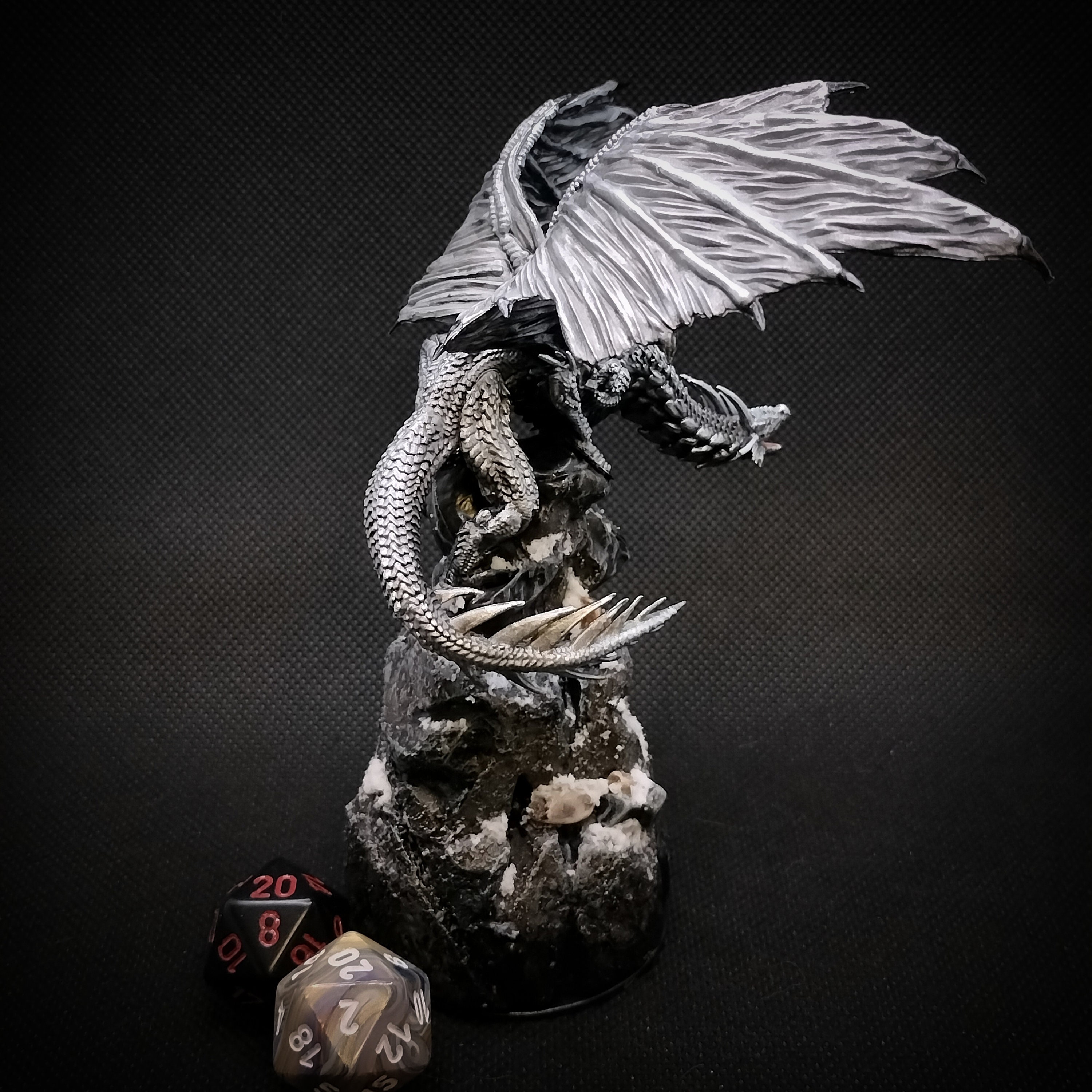 Young Silver Dragon RPG Miniature - Etsy