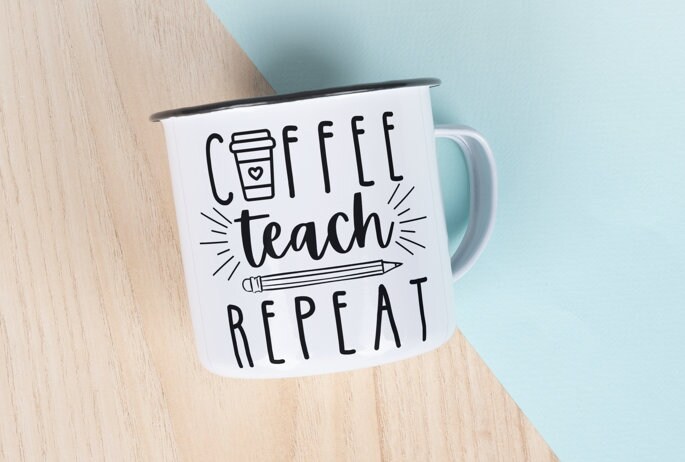 Coffee Teach Repeat SVG, PNG Digital Download File - Etsy