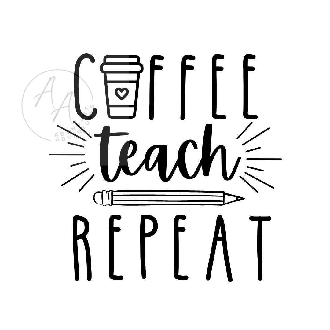 Coffee Teach Repeat SVG, PNG Digital Download File - Etsy