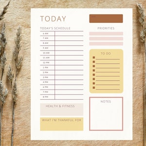 Instant Download Digital Day Planner, Printable Daily To-do List, Boho ...