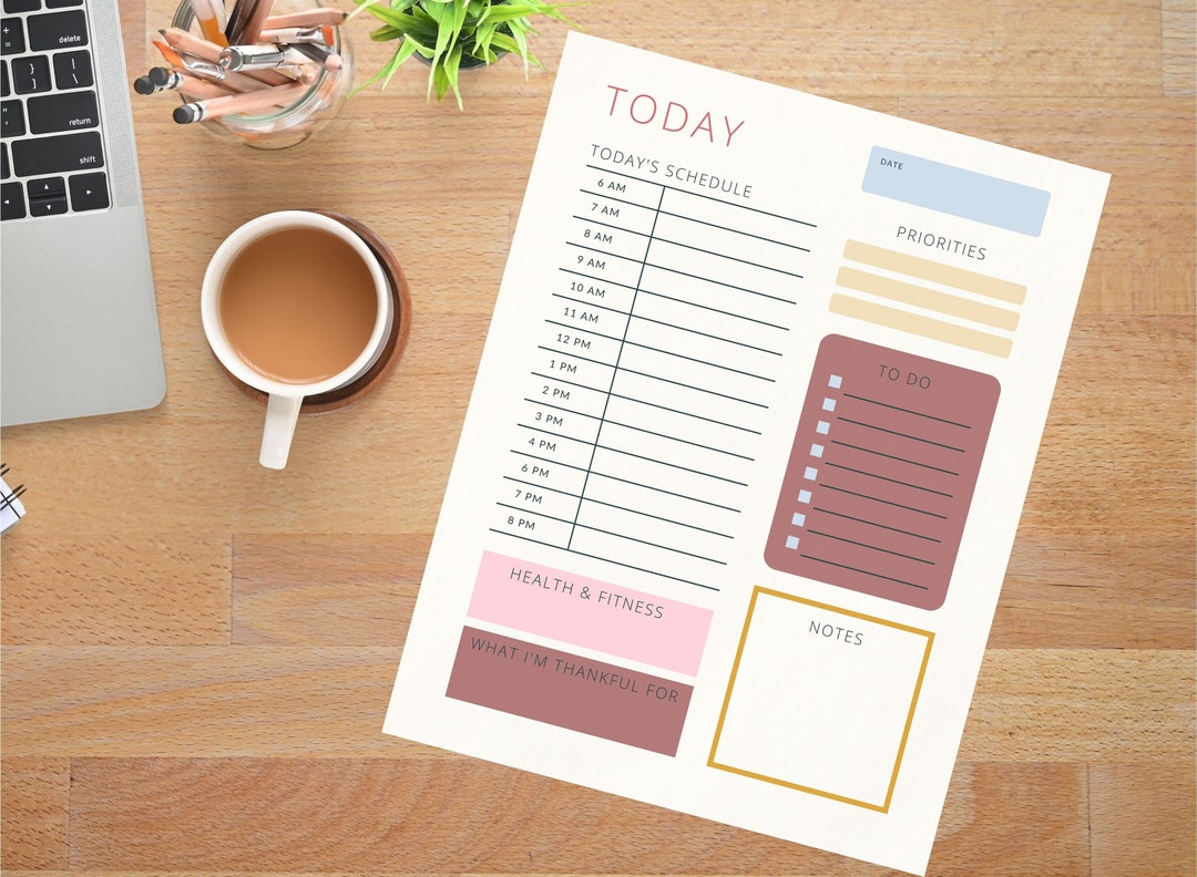 Instant Download Digital Day Planner, Printable Daily To-do List, Boho ...