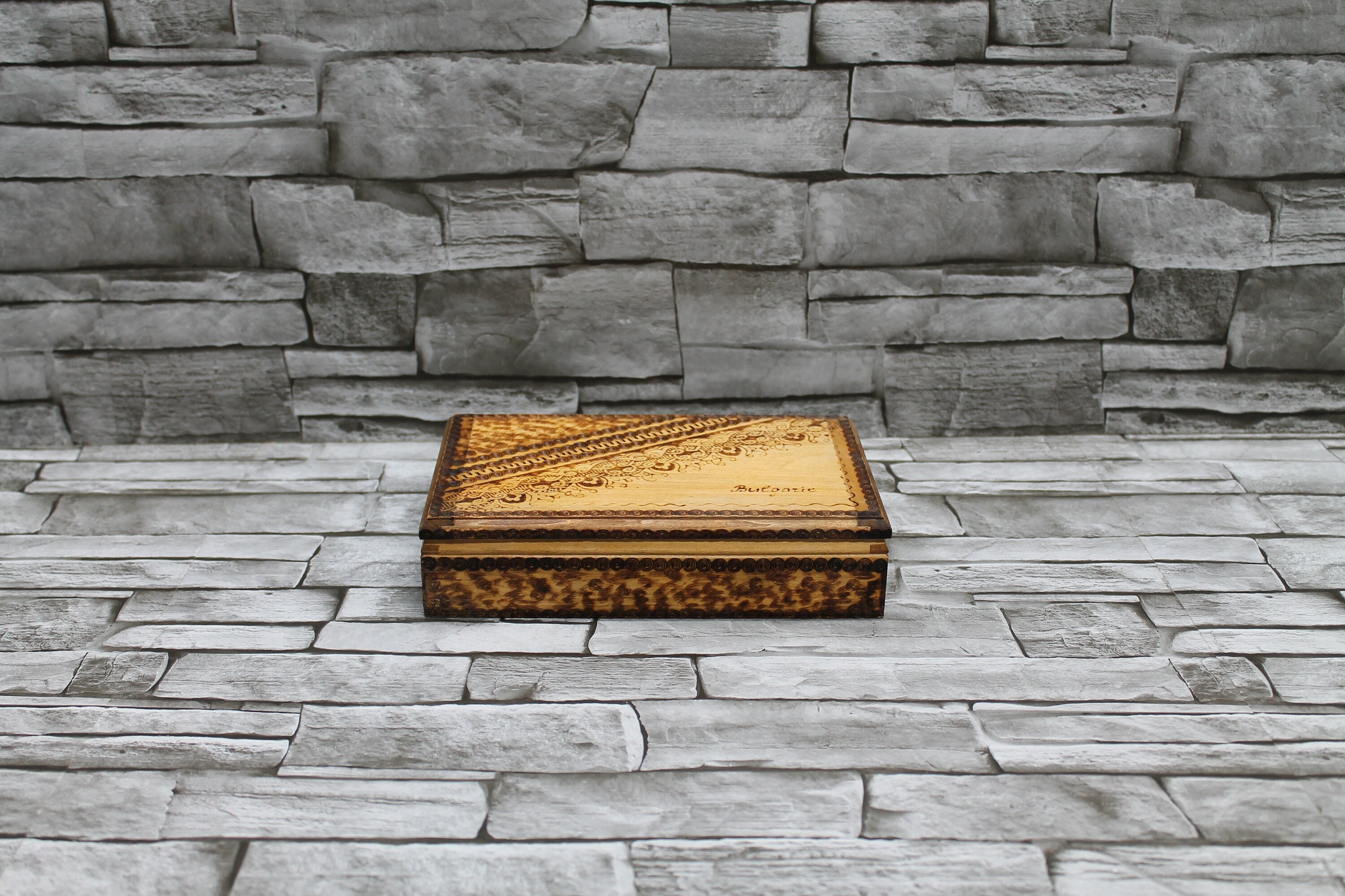 Wooden Cigarette Box, Retro Cigarette Box, Wooden Snuff Box, Smoker's ...