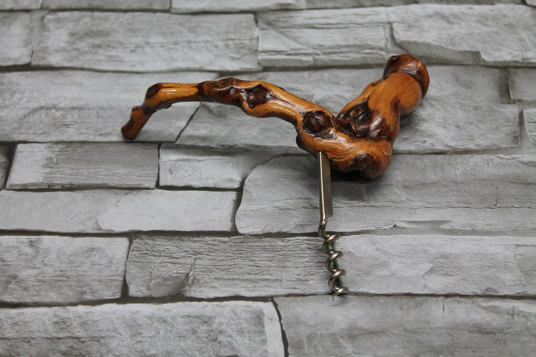Vintage French Wooden Corkscrew, Wine Bottle Opener, Wine Style, Wooden ...