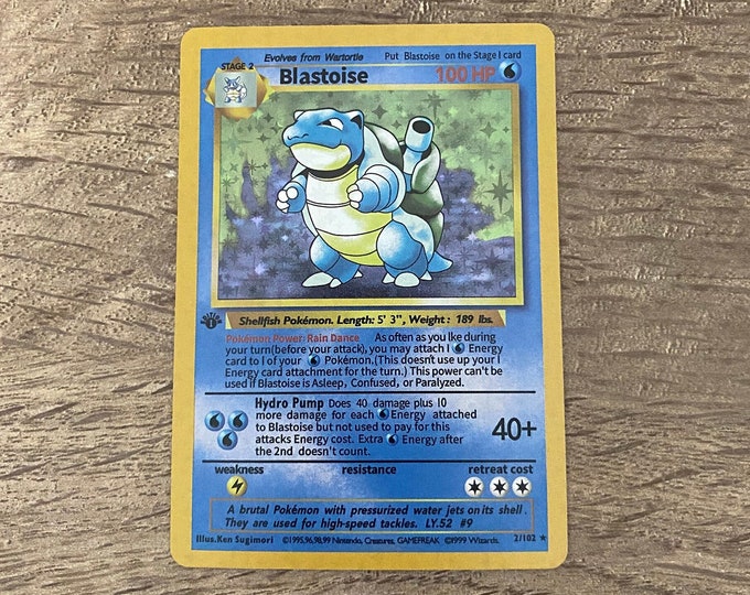1999 Blastoise 1st Edition Shadowless Holographic Proxy Card - Etsy