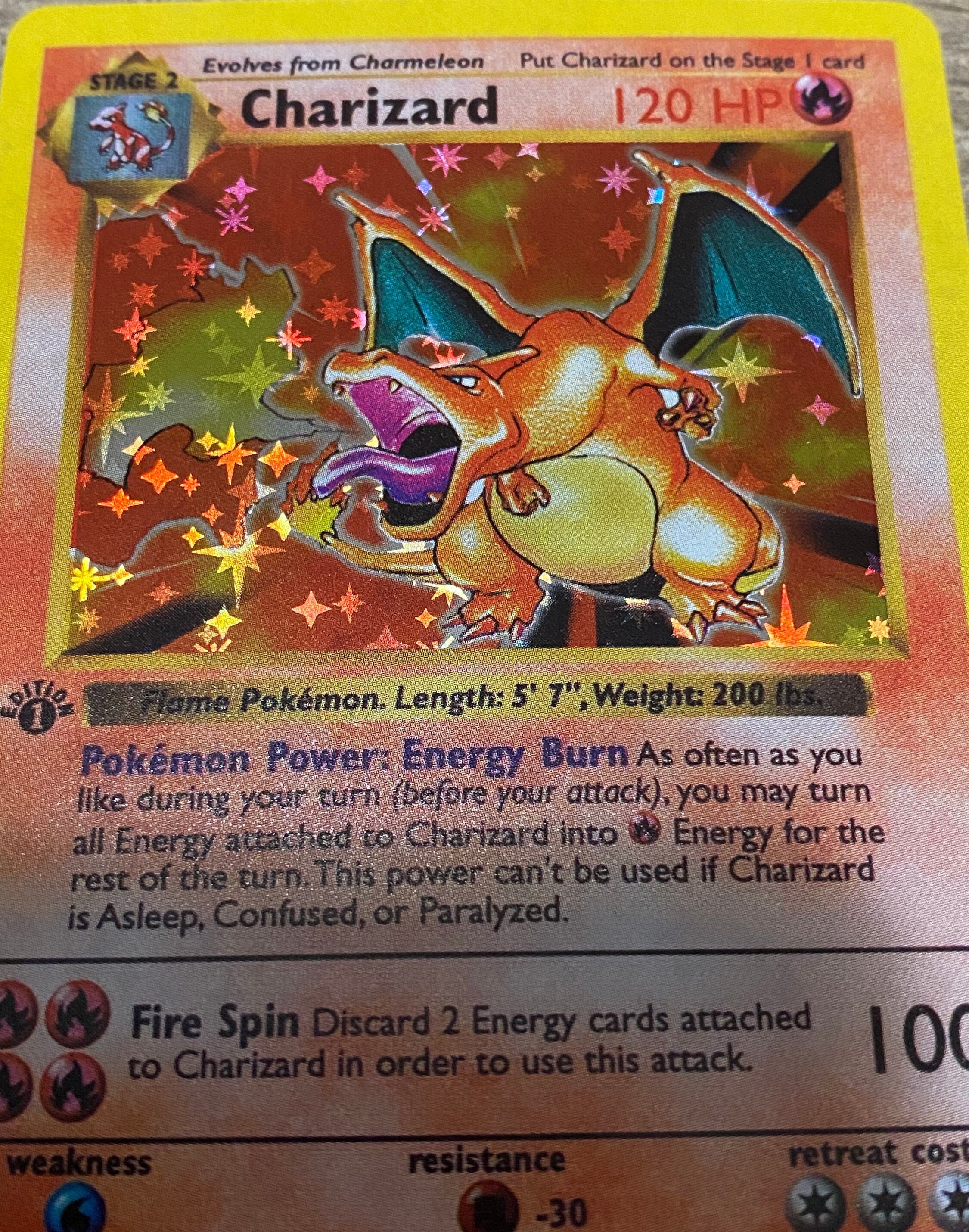 1999 Charizard 1st Edition Base Set Holographic Proxy Card - Etsy