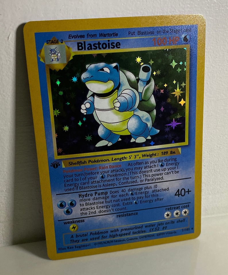1999 Blastoise 1st Edition Holographic Proxy Card - Etsy