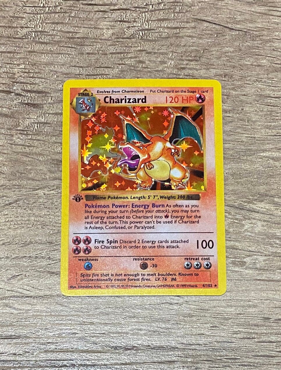 1999 Charizard 1st Edition Base Set Holographic Proxy Card - Etsy