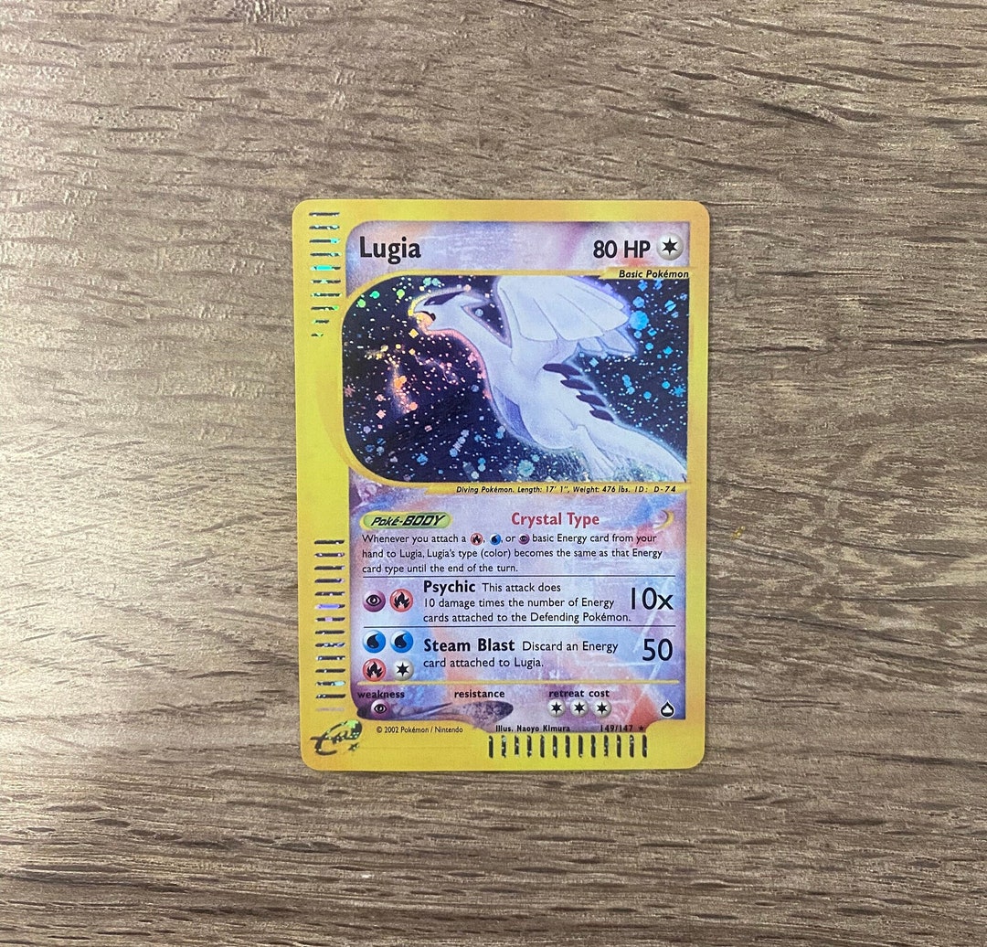 2003 Lugia - Aquapolis Crystal Pokemon Proxy Card - Etsy