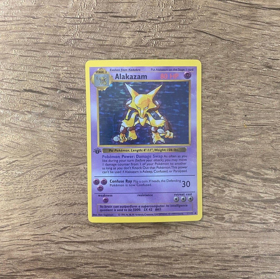 1999 1st Edition Alakazam Holographic Pokemon Proxy Card - Etsy