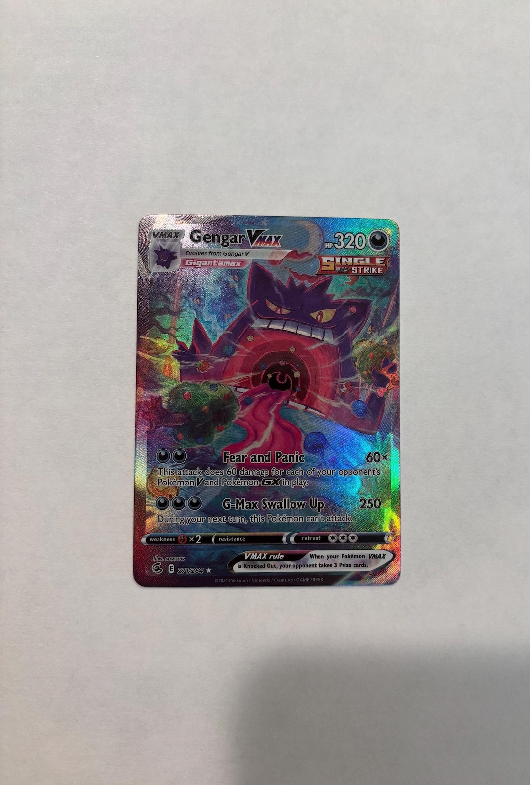 2021 Gengar VMAX (alternate Art Secret) - Fusion Strike Textured ...