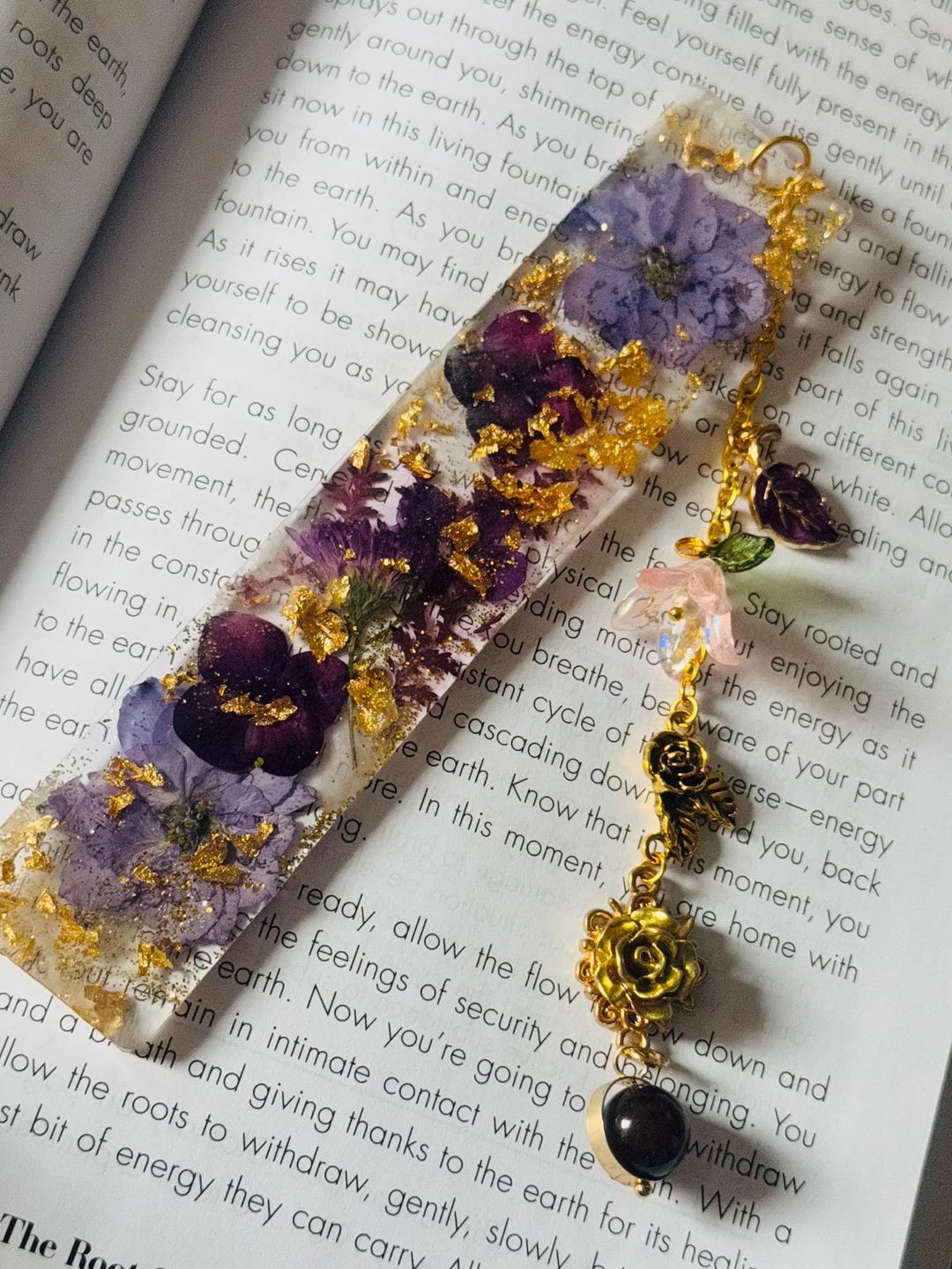 Purple Dried Flower Bookmark Cute Bookmark Book Accessories Gift for ...