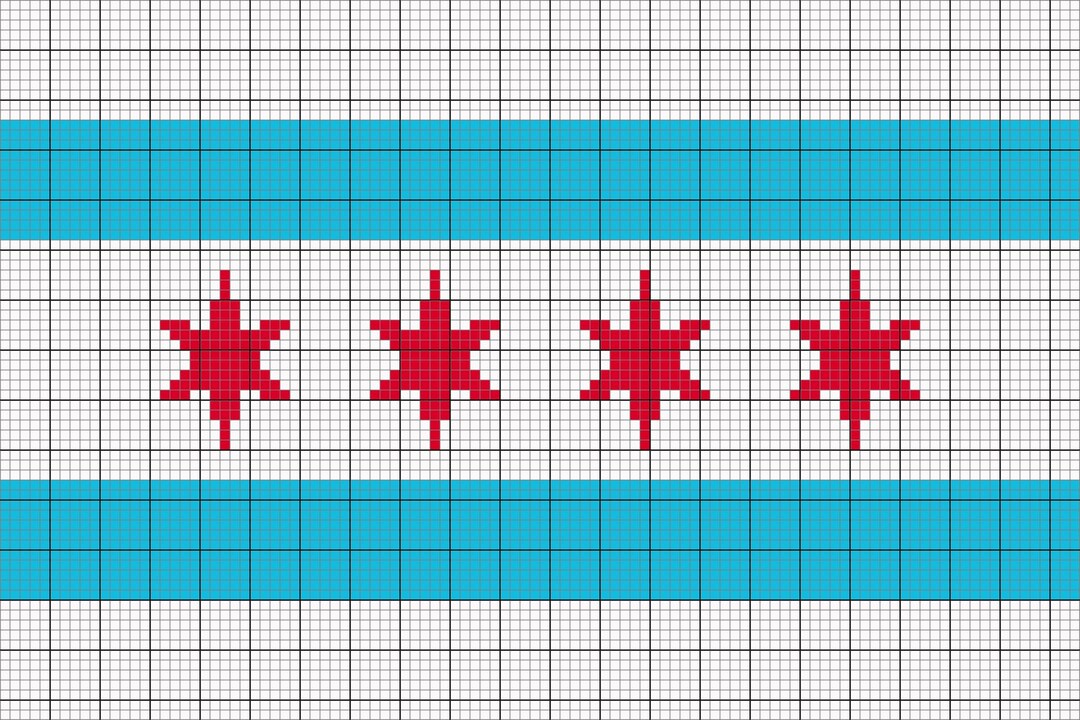 Chicago Flag Needlepoint, Needlepoint Sign or Ornament - Etsy