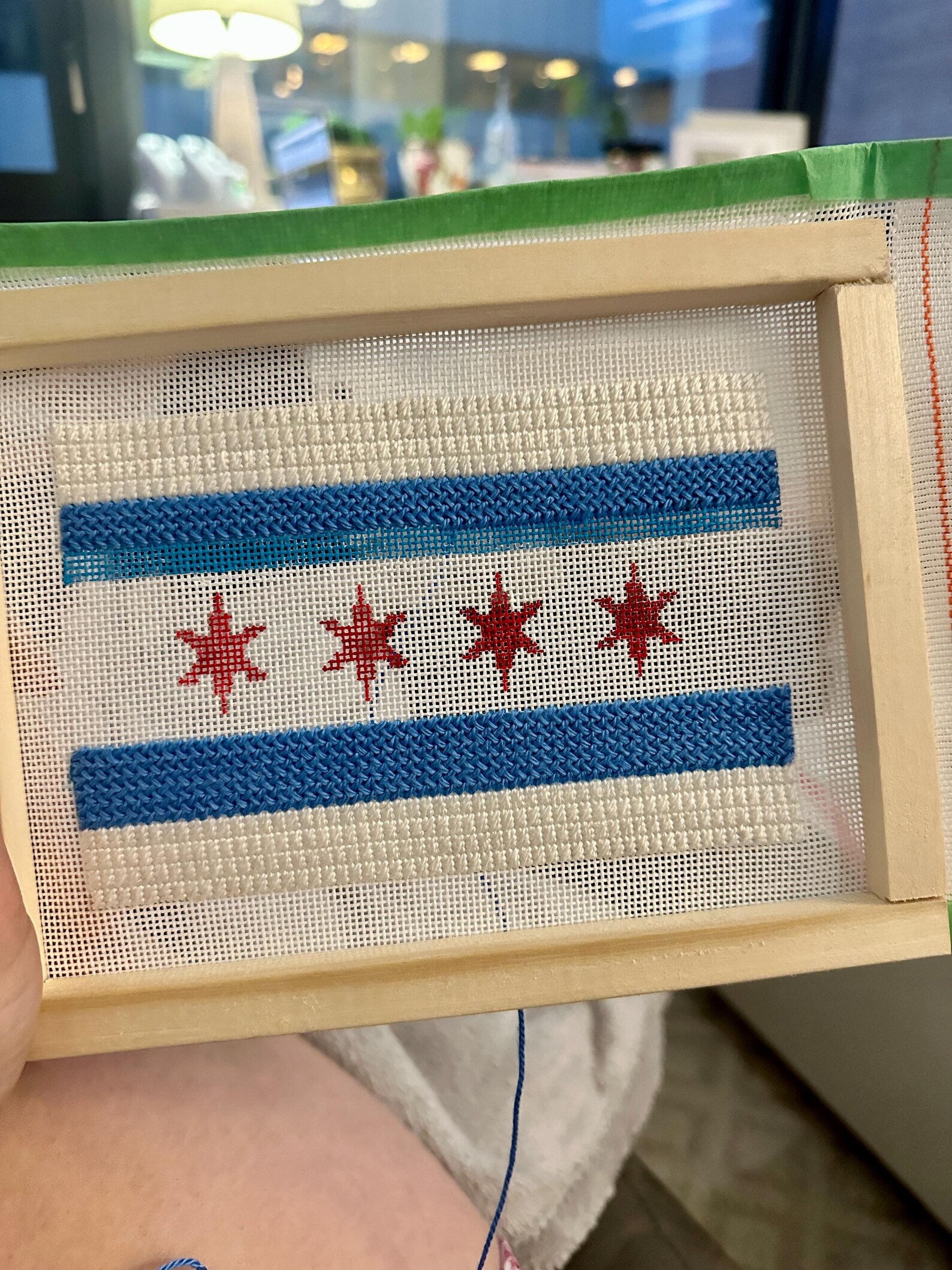 Chicago Flag Needlepoint, Needlepoint Sign or Ornament - Etsy