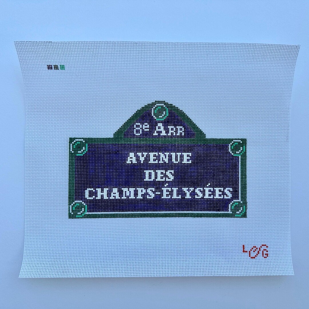 Parisian Street Sign Needlepoint Canvas - Etsy