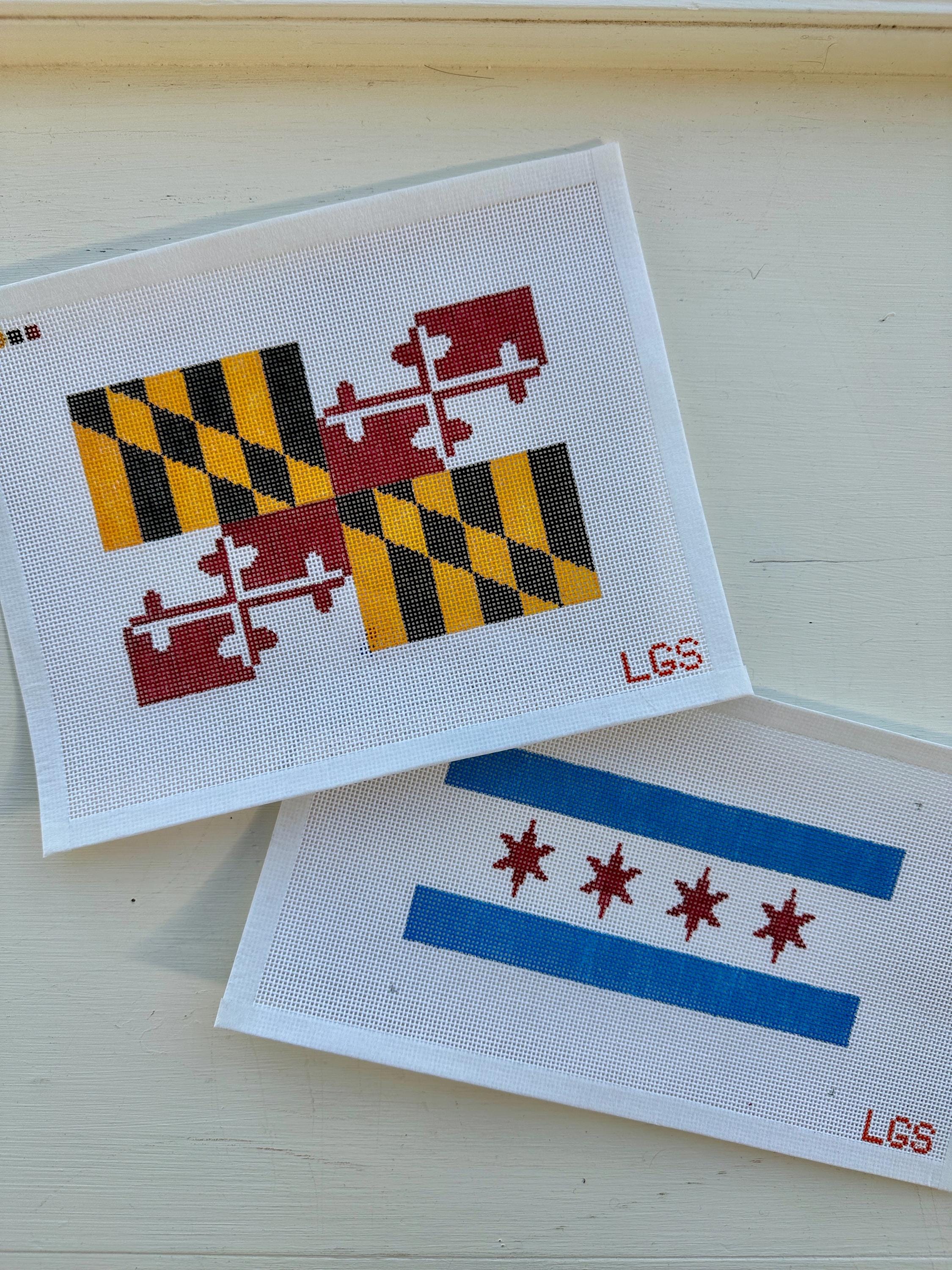 Chicago Flag Needlepoint, Needlepoint Sign or Ornament - Etsy