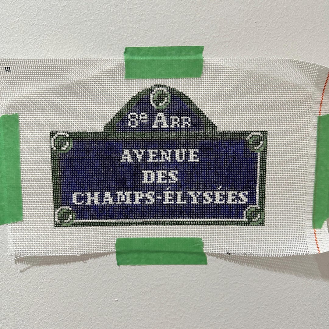 Parisian Street Sign Needlepoint Canvas - Etsy