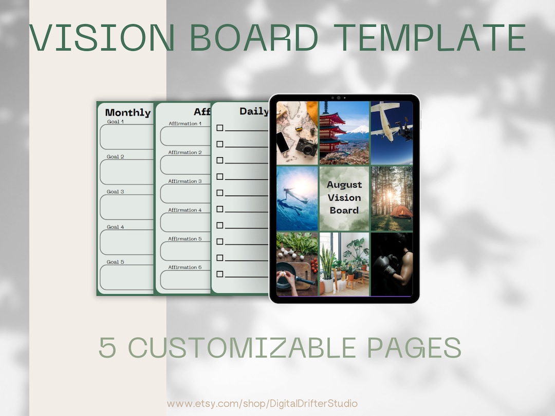Digital Vision Board Template Canva Printable to Do List Template Law ...