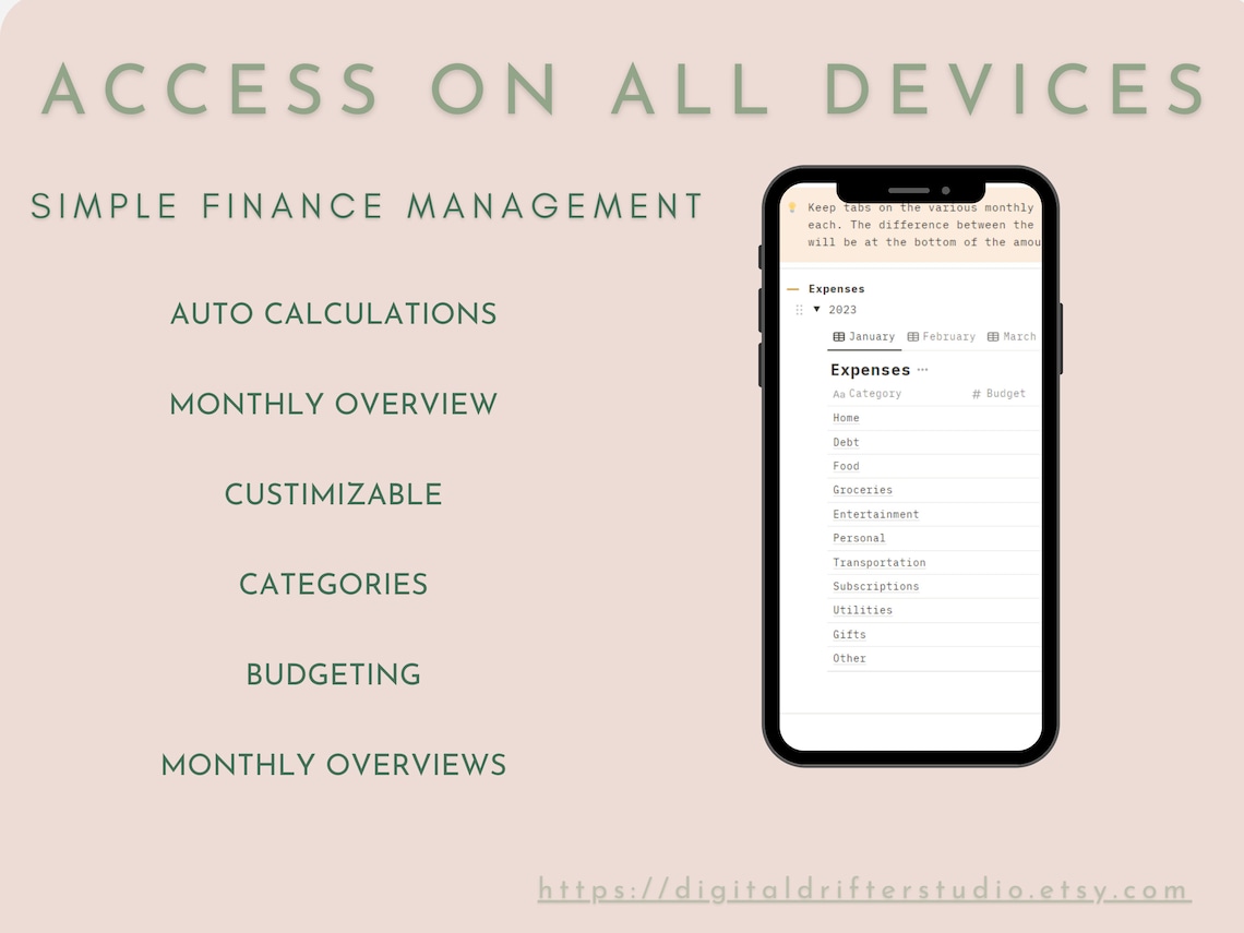 Personal Finance Planner Aesthetic Notion Templates Monthly Budget ...