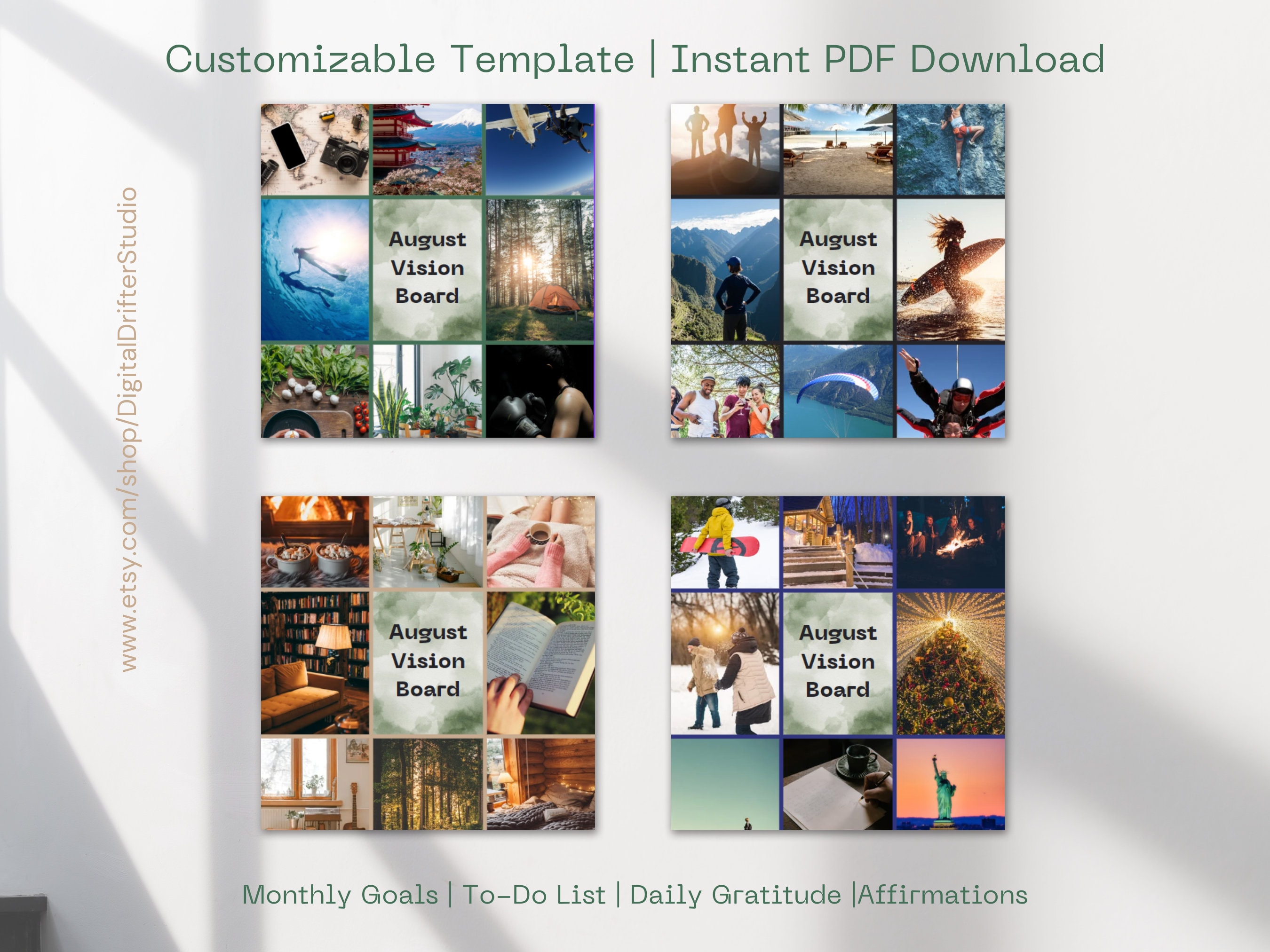 Digital Vision Board Template Canva Printable to Do List Template Law ...