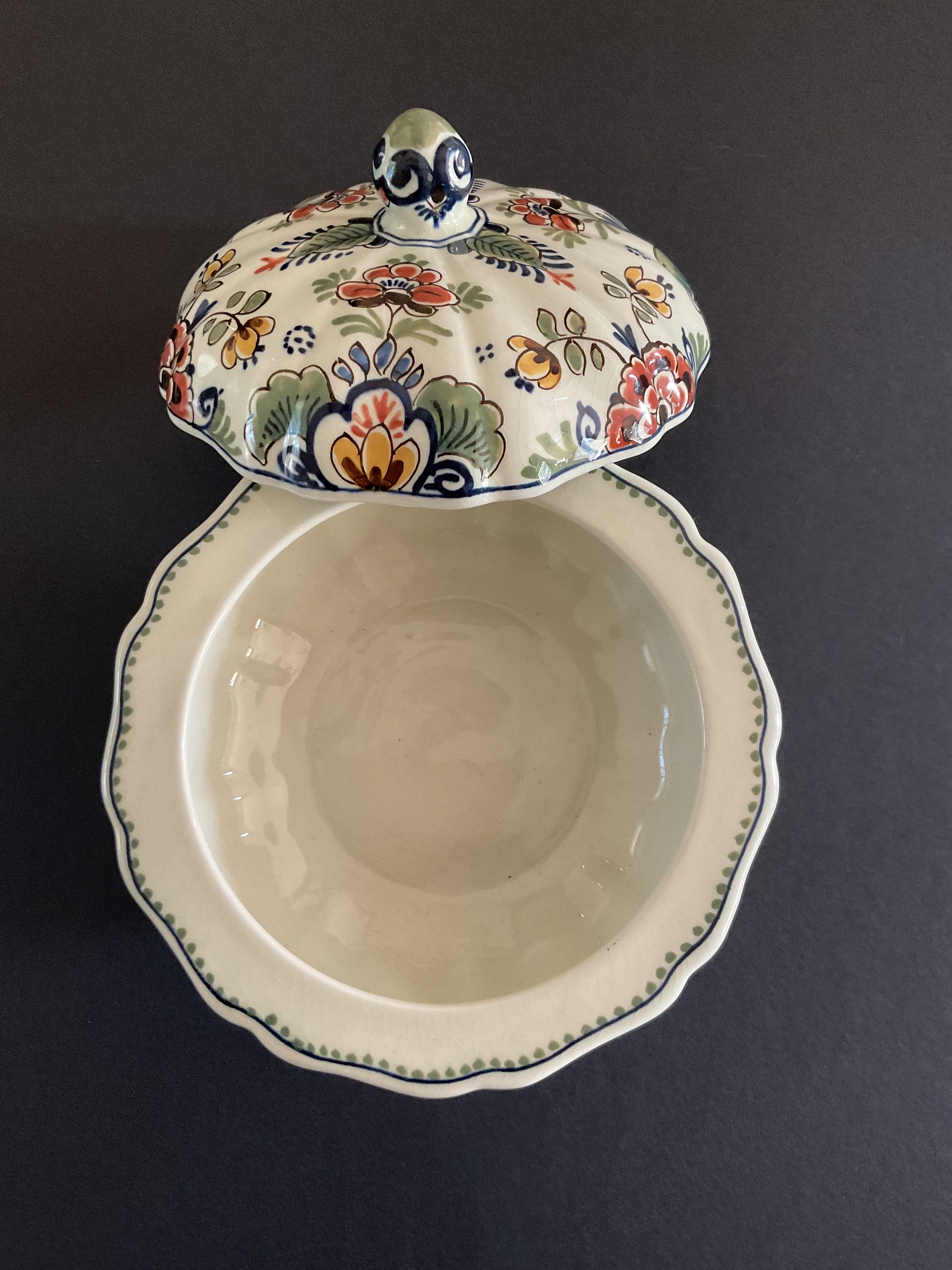 Rare Delf Ceramic Sugar/candy Bowl Dish With Lid - Etsy