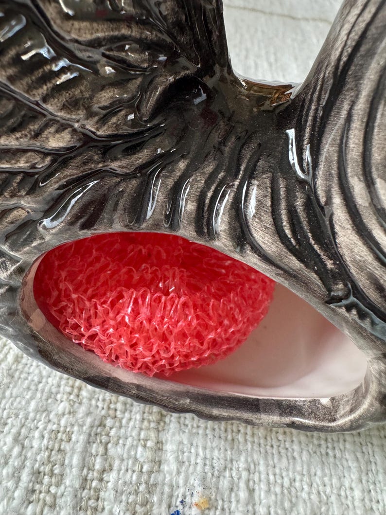 Vintage Cracker Barrel Rooster, Scrub Holder by Susan Winget - Etsy