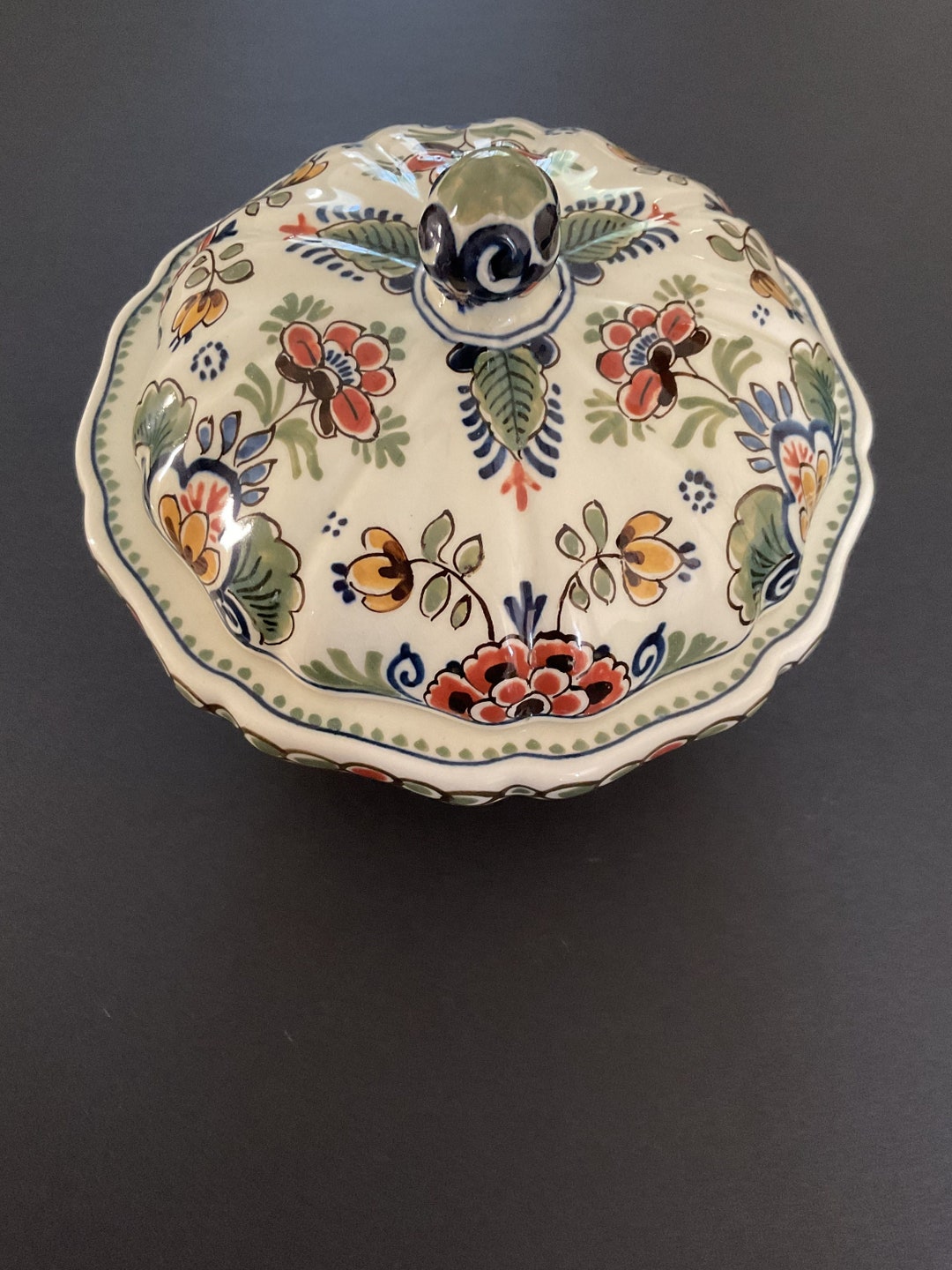 Rare Delf Ceramic Sugar/candy Bowl Dish With Lid - Etsy