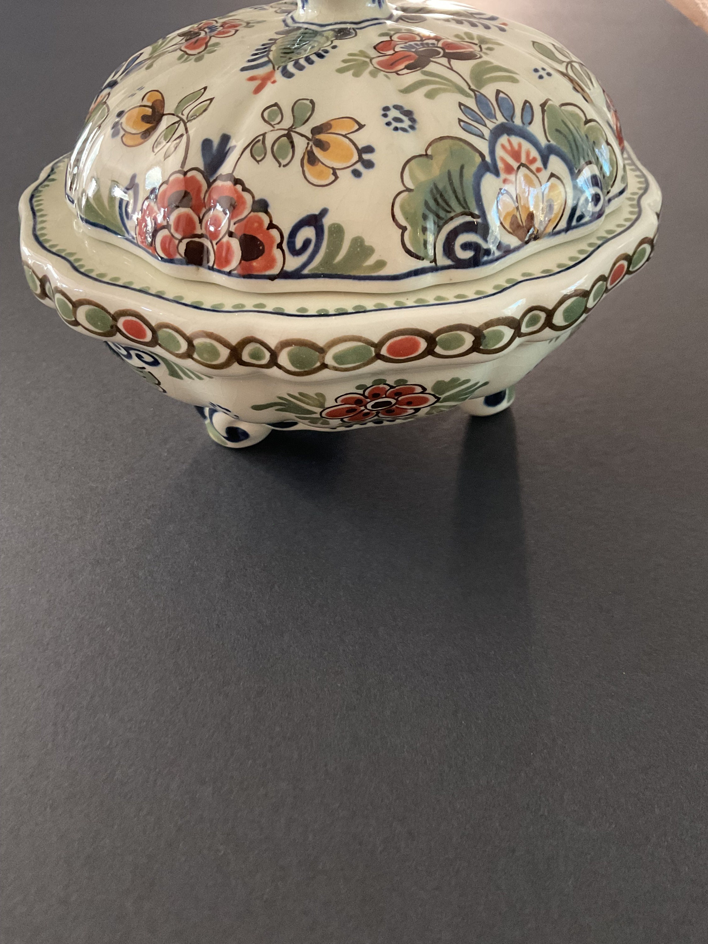 Rare Delf Ceramic Sugar/candy Bowl Dish With Lid - Etsy