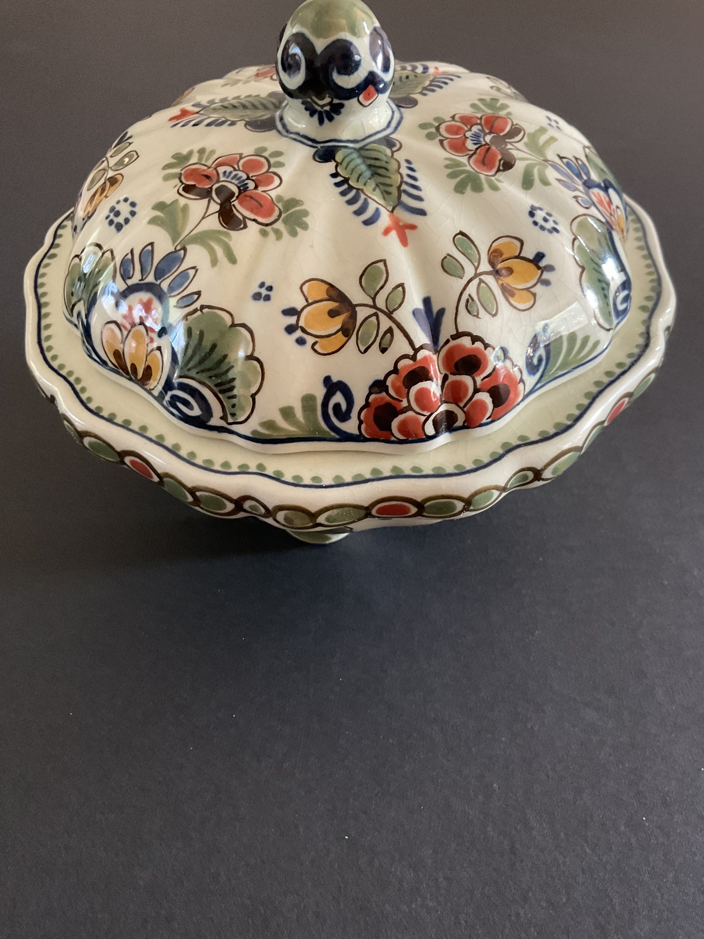 Rare Delf Ceramic Sugar/candy Bowl Dish With Lid - Etsy