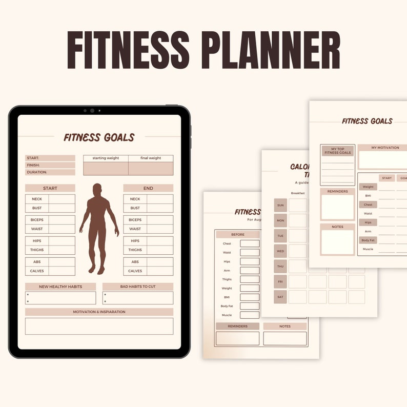 Fitness Planner Fitness Workout Tracker Workout Planner iPad Planner ...