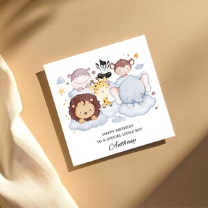 Printable Animal Birthday Card for Kids | Digital Download | Easy to ...