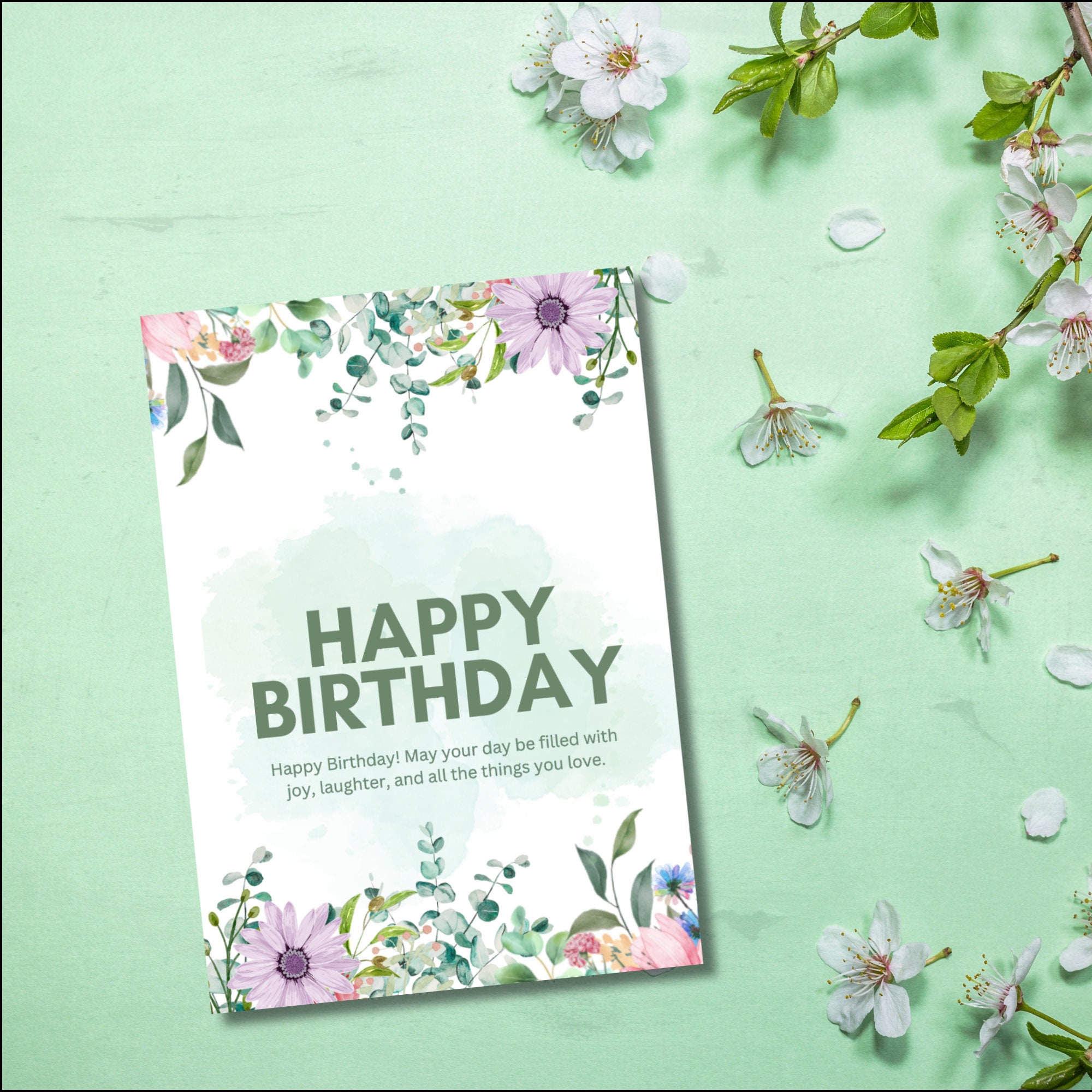 Happy Birthday Card Printable Birthday Card Digital Download Birthdays ...