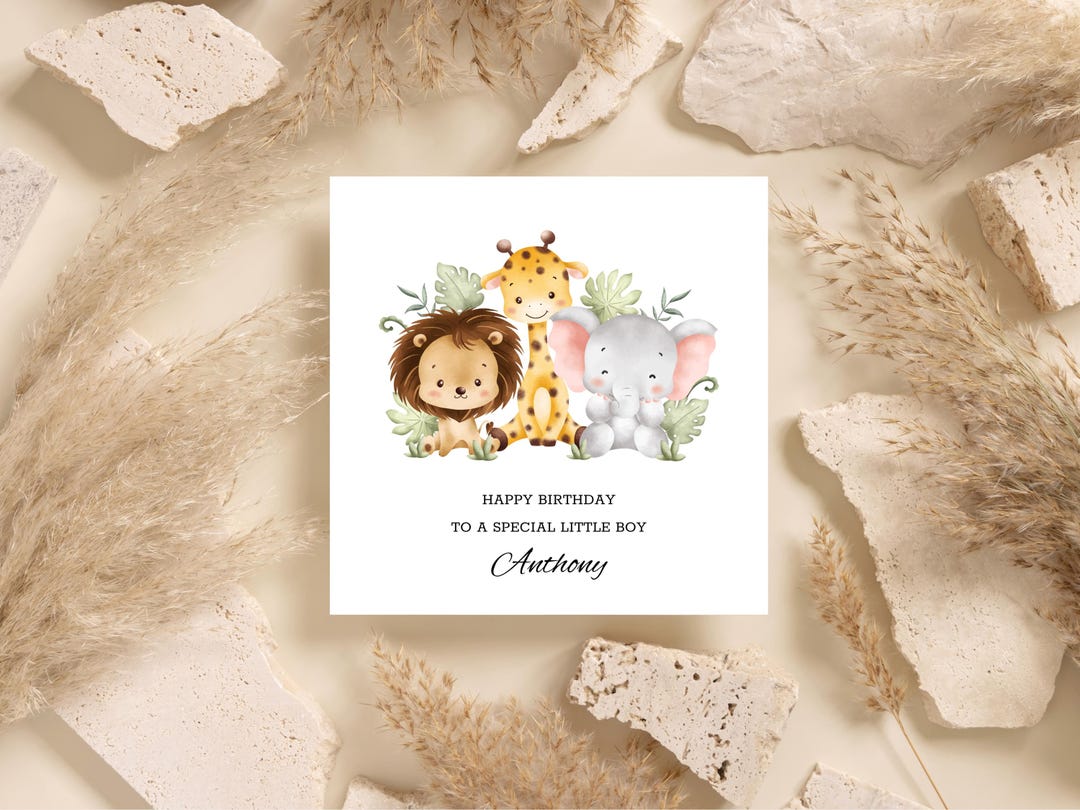 Printable Animal Birthday Card for Kids | Digital Download | Easy to ...
